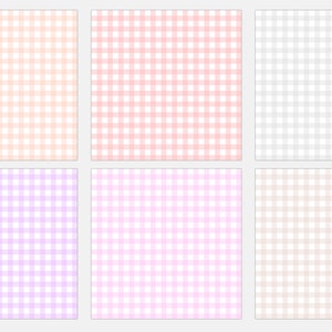 Pastel Gingham Digital Paper, Plaid Patterns, Printable Paper, Pastel ...