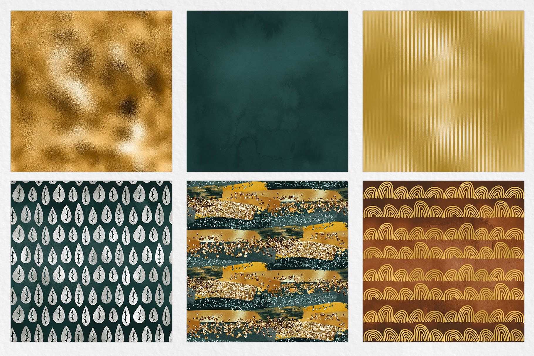 Modern Digital Paper Set Foil Seamless Textures Summer - Etsy