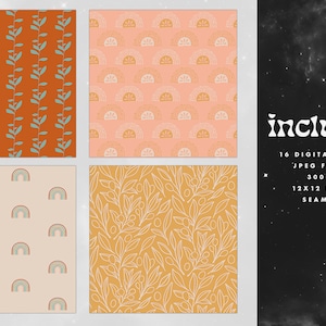 Vintage Digital Paper Set, Retro Seamless Textures, Floral Patterns ...