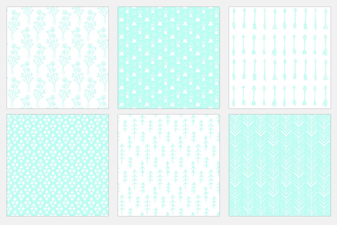 Seafoam Pastel Digital Paper Printable Paper Pastel | Etsy