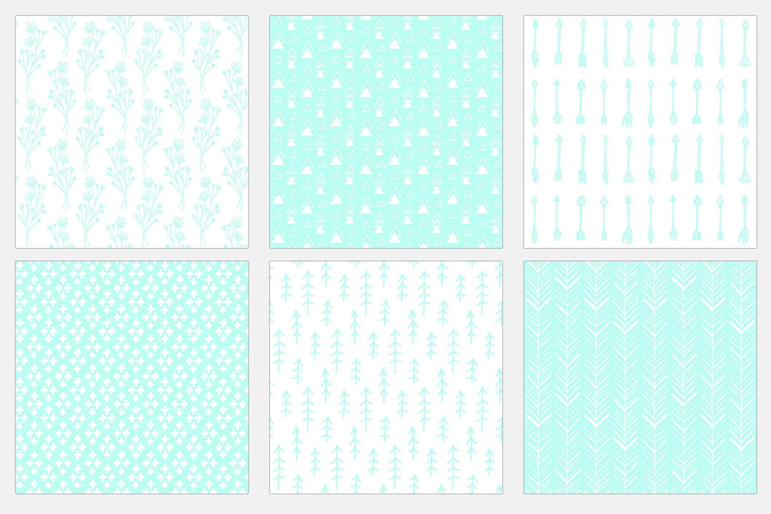 Seafoam Pastel Digital Paper, Printable Paper, Pastel Patterns, Instant ...