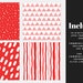 Red and White Digital Paper, Hand Drawn, Floral, Geometric, Printable ...