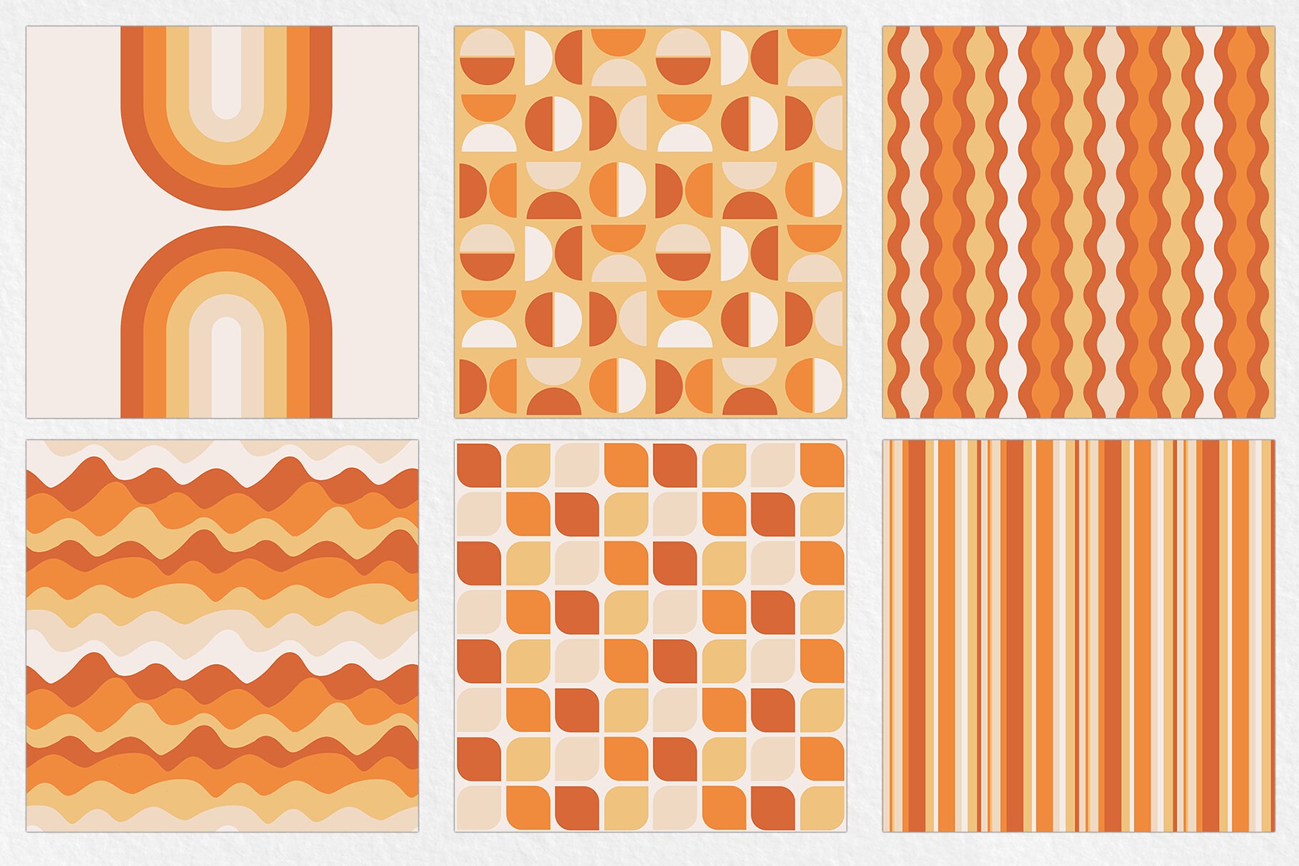 Retro Digital Paper Set Seamless Textures 70s Patterns - Etsy