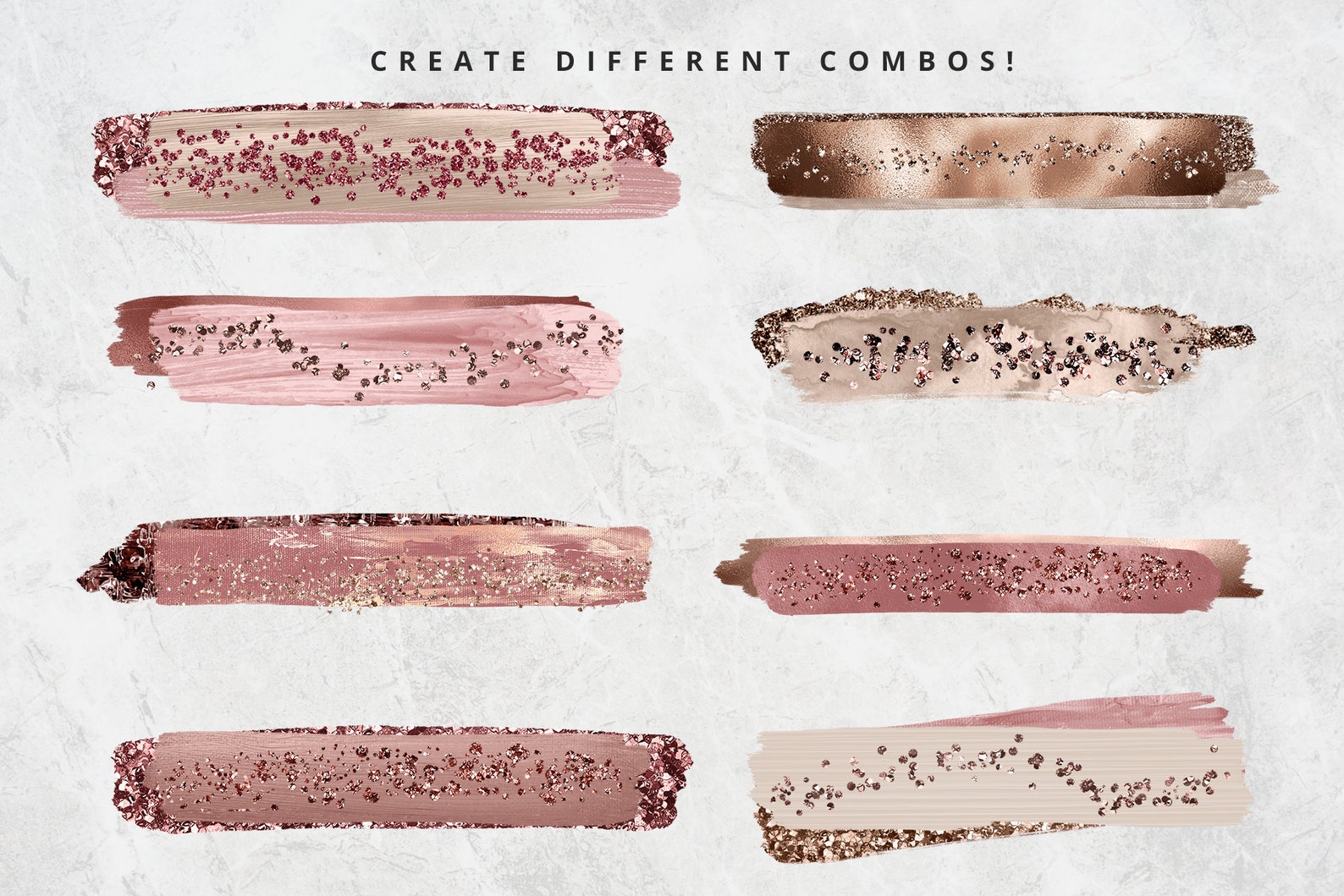 Blush and Cream Brush Strokes Clipart Paint Strokes PNG - Etsy