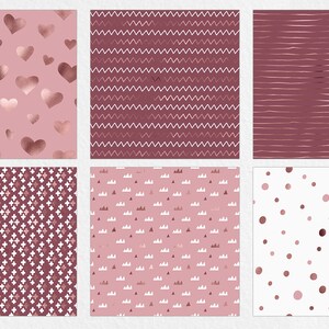 Valentine's Day Rose Gold Digital Paper, Gold Foil, Valentine, Hearts ...