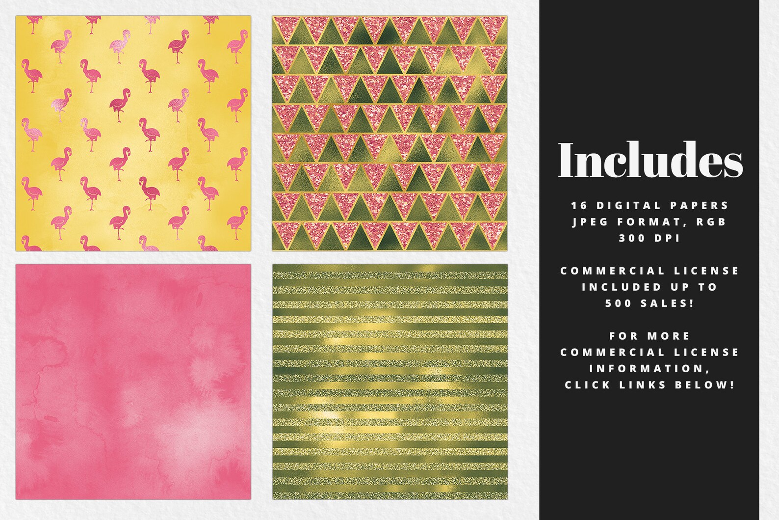 Tropical Digital Paper Set Foil Seamless Textures Summer - Etsy