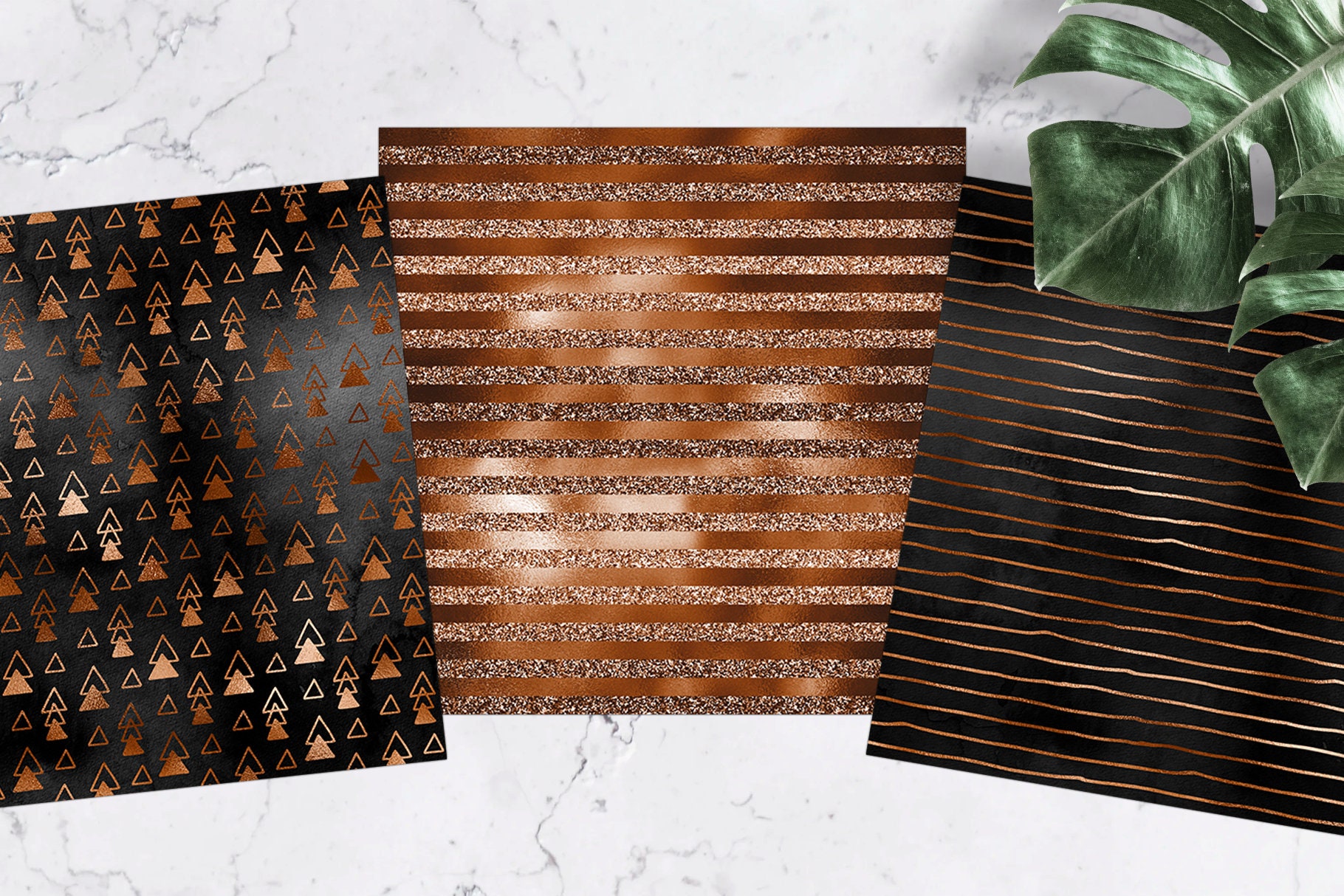Black & Copper Foil Digital Paper Seamless Textures Digital - Etsy