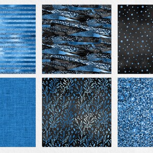 Black & Blue Foil Digital Paper Seamless Textures Digital - Etsy