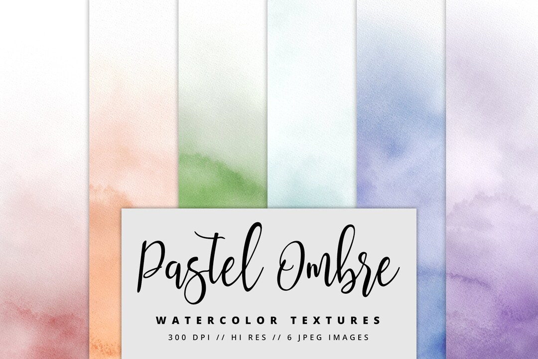 Pastel Ombre Watercolor Digital Paper, Soft Gradient Textures ...