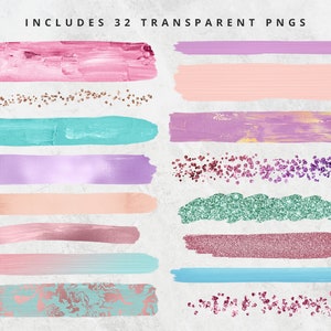 Pastel Brush Strokes Clipart, Paint Strokes, PNG, Gold Foil Brush ...