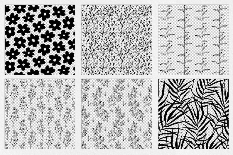 Transparent Overlay Patterns, Overlay Digital Paper, Seamless Patterns ...