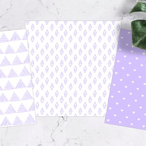 Lavender Purple Pastel Digital Paper, Printable Paper, Pastel Patterns ...
