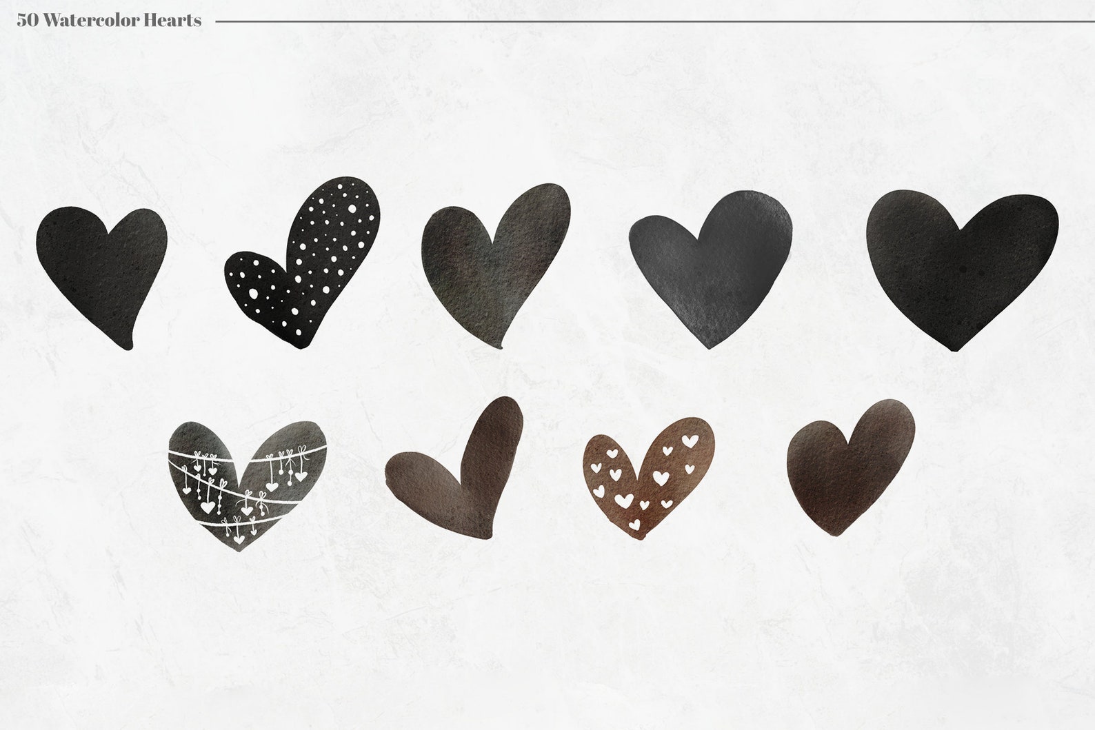 Watercolor Hearts Clip Art, Rainbow Hearts, Valentine Clip Art ...