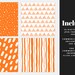 Orange and White Digital Paper, Hand Drawn, Floral, Geometric ...