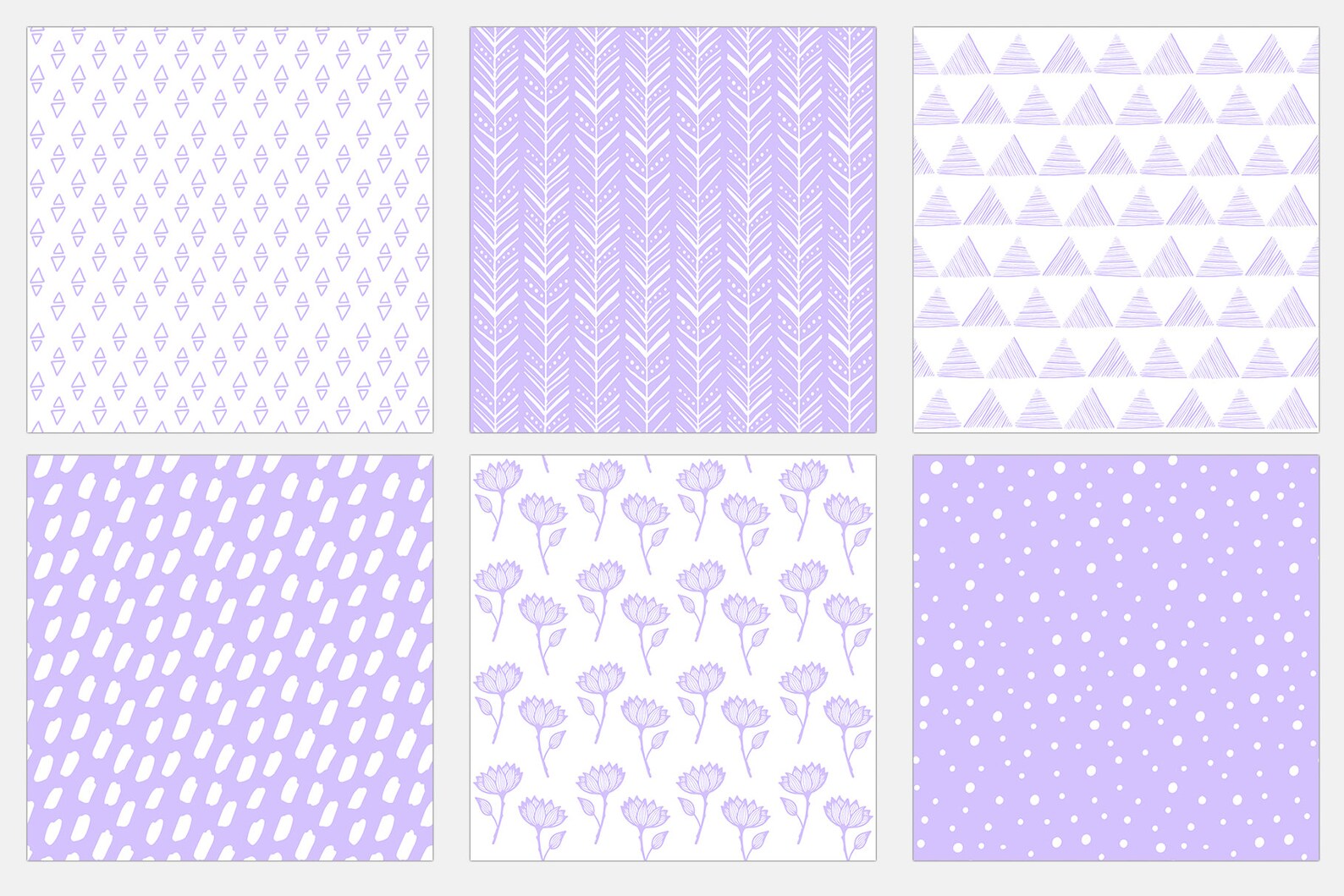 Lavender Purple Pastel Digital Paper, Printable Paper, Pastel Patterns ...