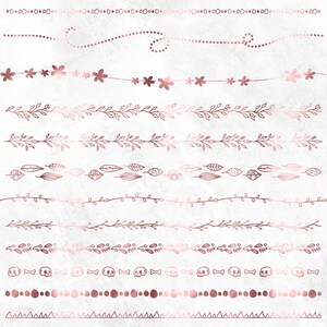 Rose Gold Foil Divider Clipart Set, Faux Foil, Clipart, Floral ...