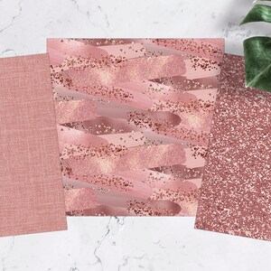 Rose Gold Foil Digital Paper, Seamless Textures, Blush, Digital ...