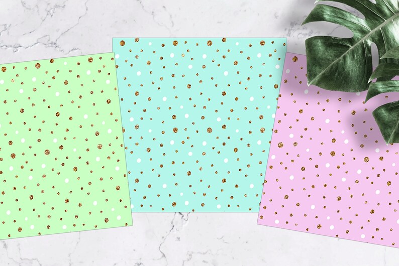 Pastel Gold Foil Polka Dots Digital Paper Pastel Backgrounds - Etsy