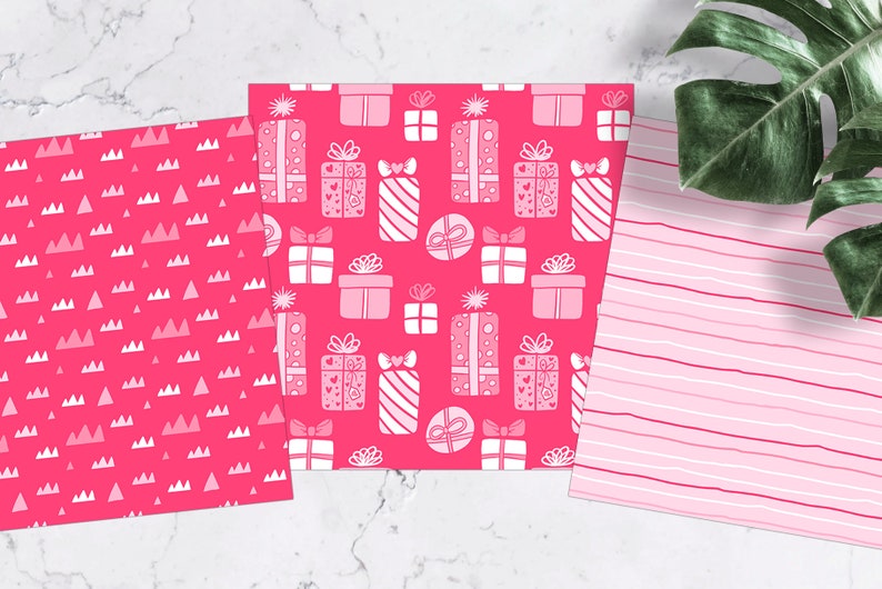 Pink Birthday Digital Paper Set Seamless Textures Birthday - Etsy