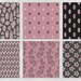 Blush & Noir Digital Paper Set, Seamless Textures, Floral Patterns ...