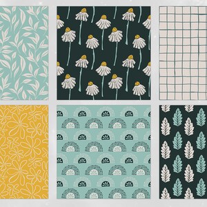 Vintage Digital Paper Set, Retro Seamless Textures, Floral Patterns ...