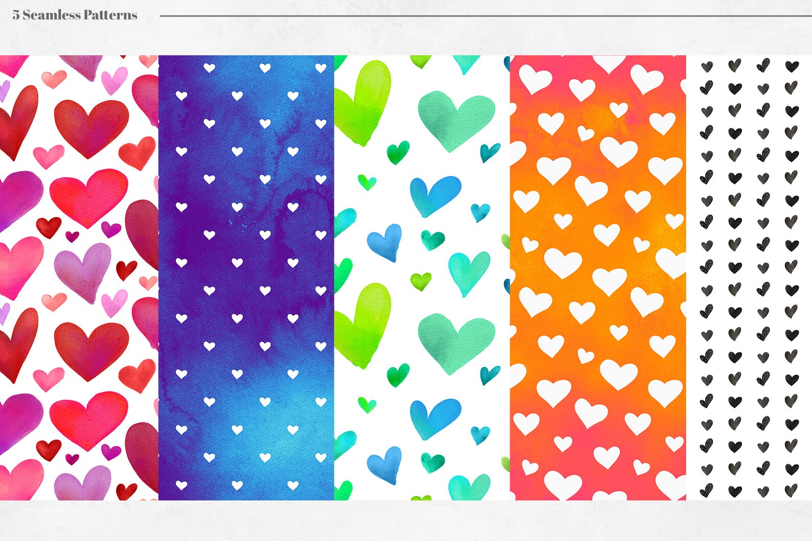 Watercolor Hearts Clip Art, Rainbow Hearts, Valentine Clip Art ...