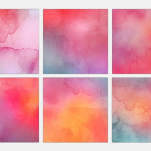 Cotton Candy Watercolor Digital Paper, Watercolor Textures, Watercolor ...