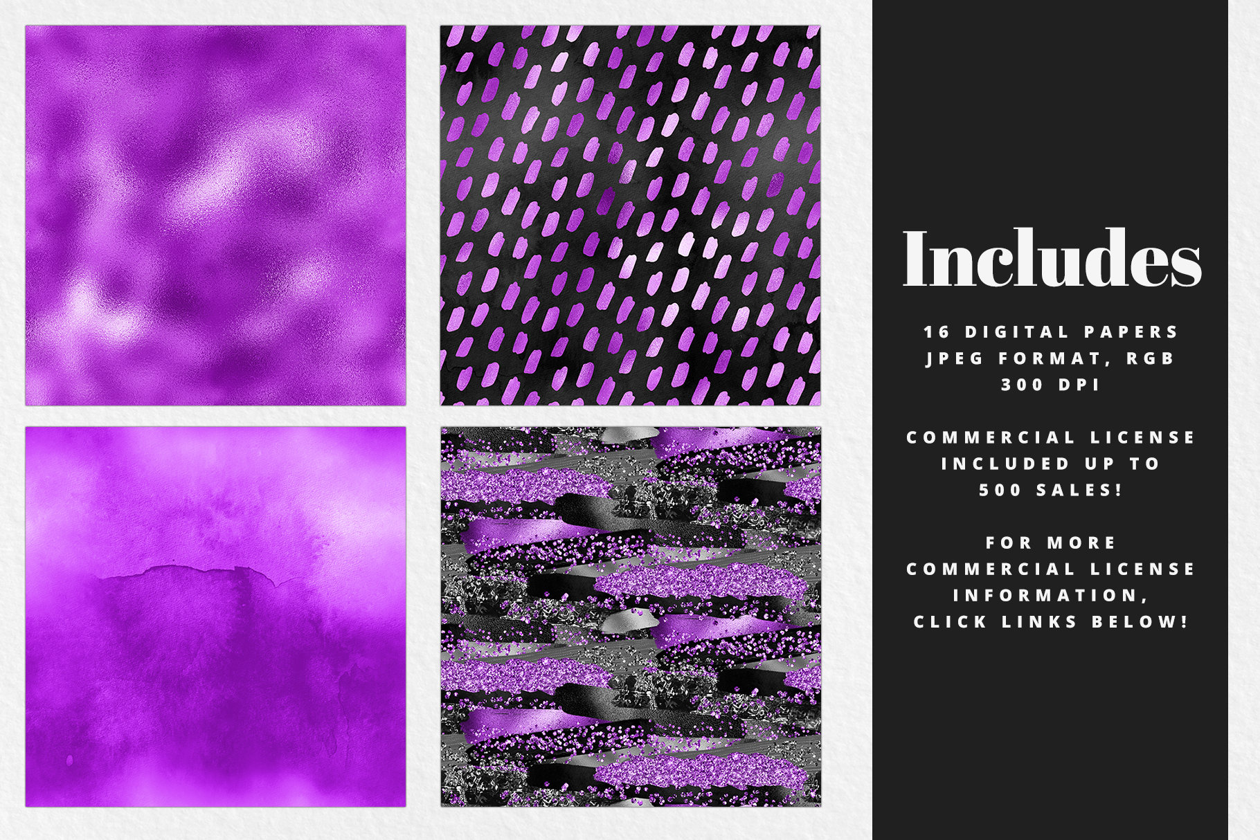 Black & Purple Foil Digital Paper Seamless Textures Digital | Etsy