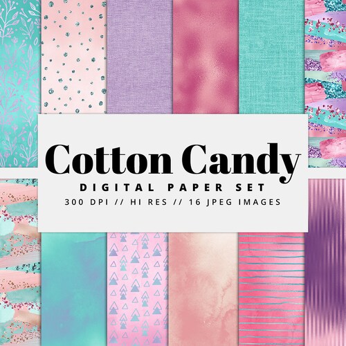 Cotton Candy Pastel Foil Digital Paper Seamless Textures | Etsy