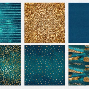 Ocean Gold Foil Seamless Digital Paper, Seamless Background Textures ...