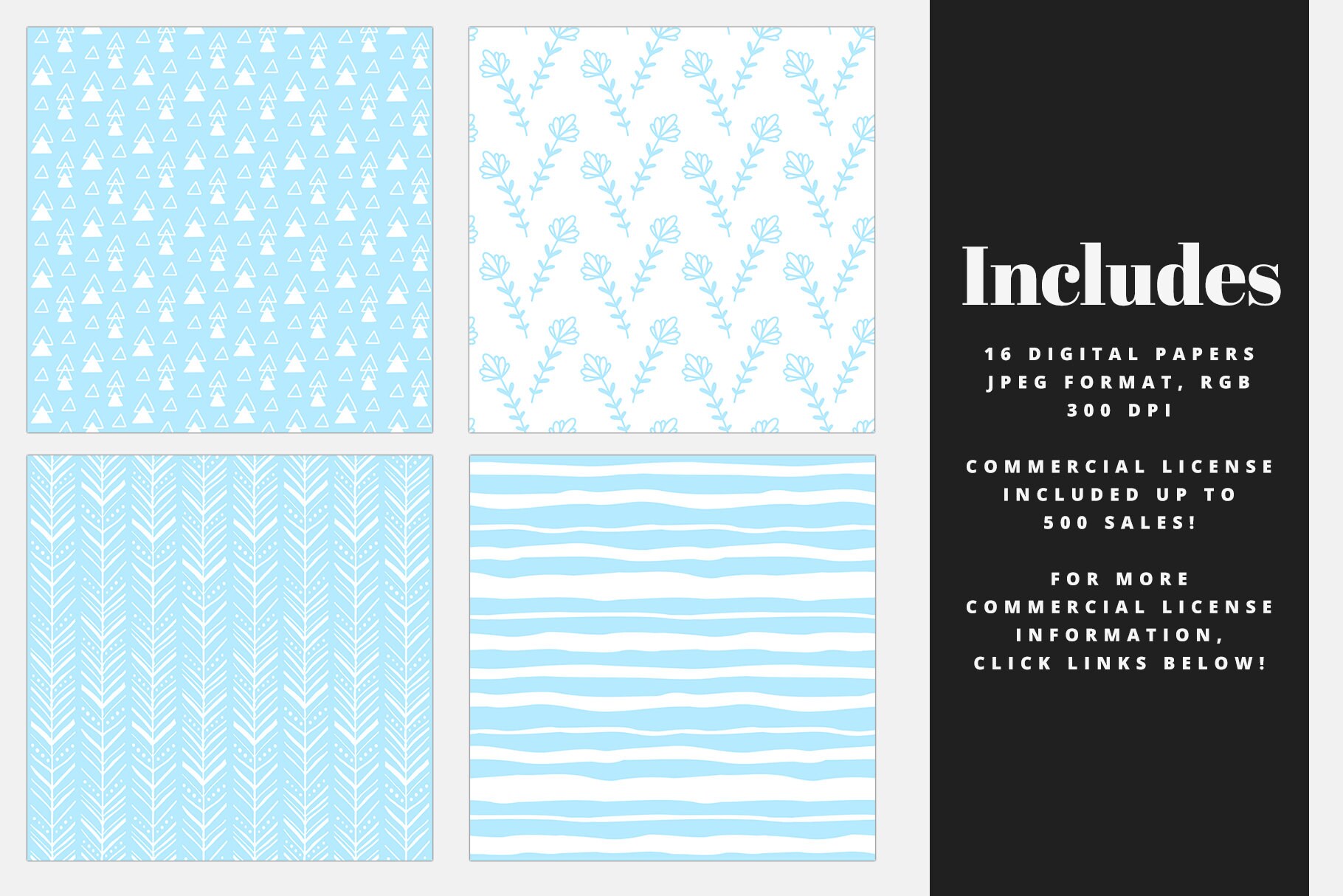 Sky Blue Pastel Digital Paper, Printable Paper, Pastel Patterns ...