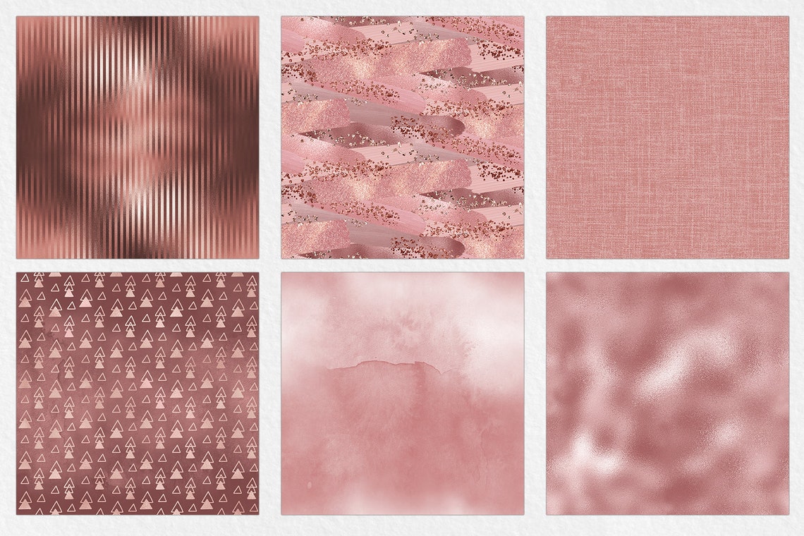 Rose Gold Foil Digital Paper Seamless Textures Blush - Etsy