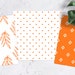 Orange and White Digital Paper Hand Drawn Floral Geometric - Etsy