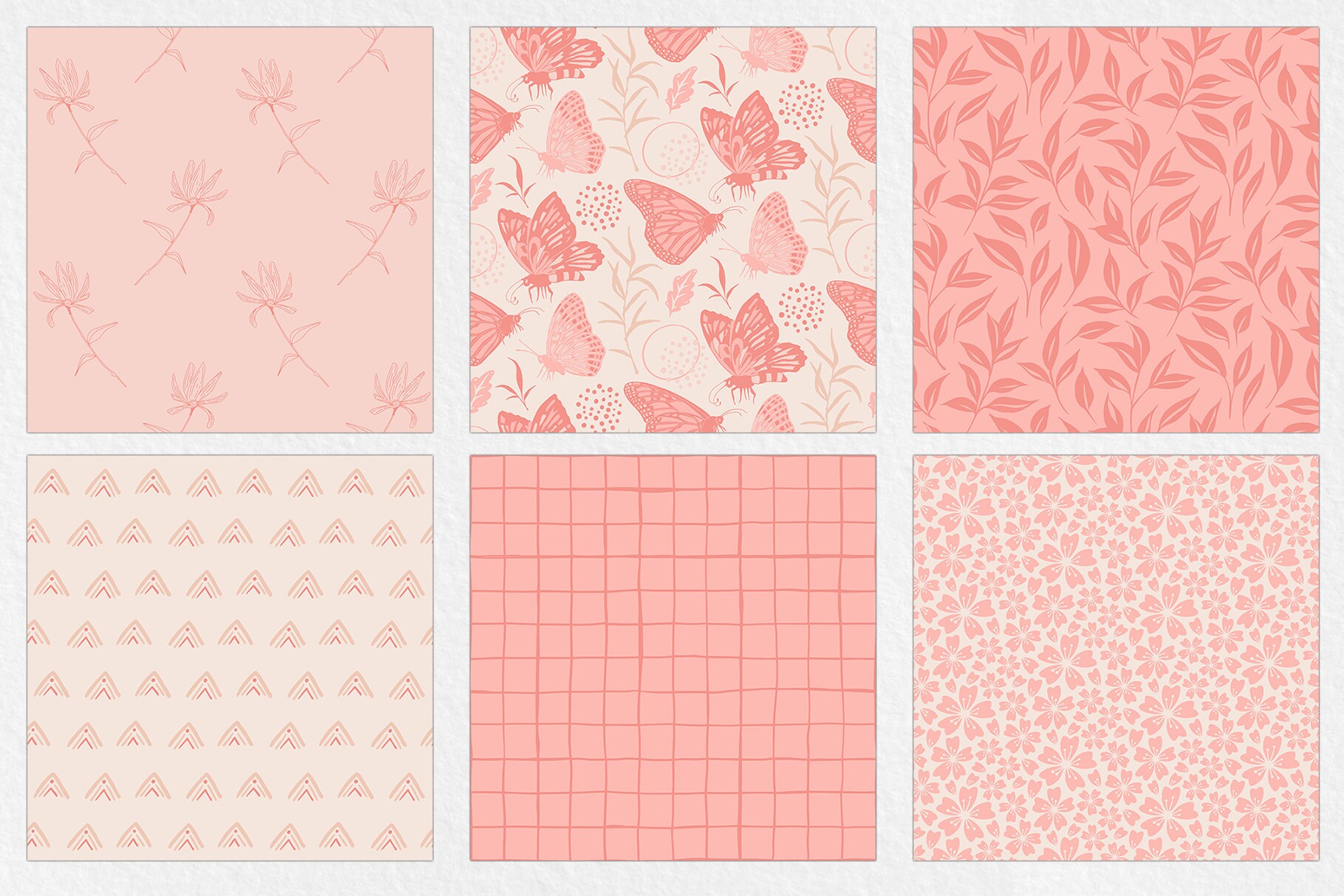 Champagne Blush Digital Paper Set Seamless Textures Floral - Etsy