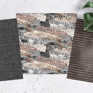 Neutral Foil Digital Paper, Seamless Textures, Grey, Silver Metallic ...