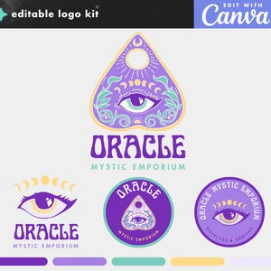 DIY Canva Logo Template - Ouija Editable Logo - Colorful Pastel Goth ...