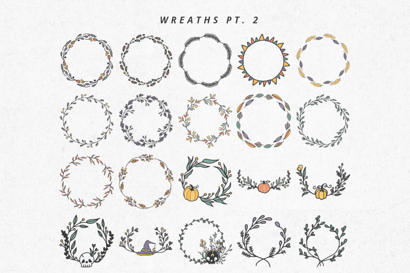 Hand Drawn Fall Clip Art Set, Autumn Clipart, Halloween Clipart ...