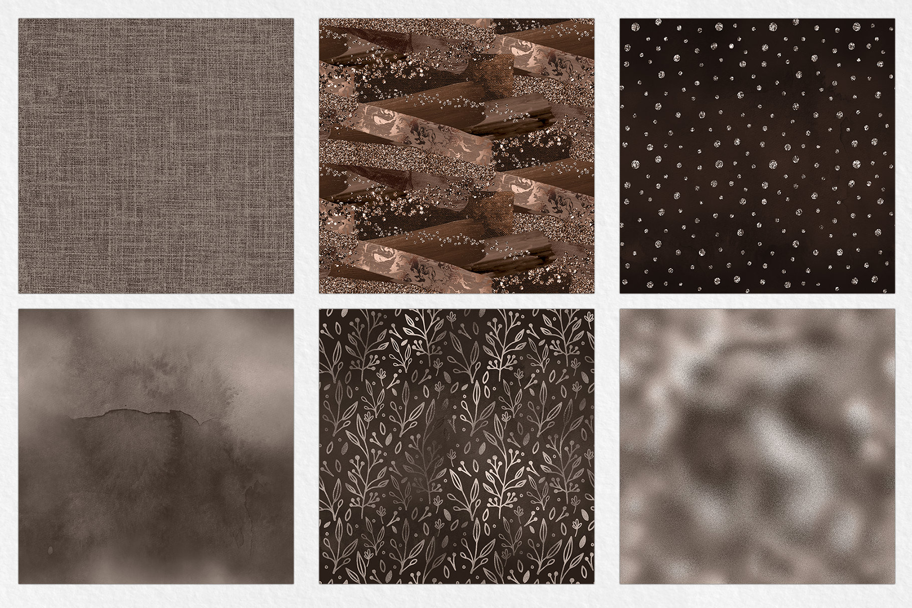 Espresso Brown Foil Digital Paper, Seamless Textures, Coffee, Metallic ...