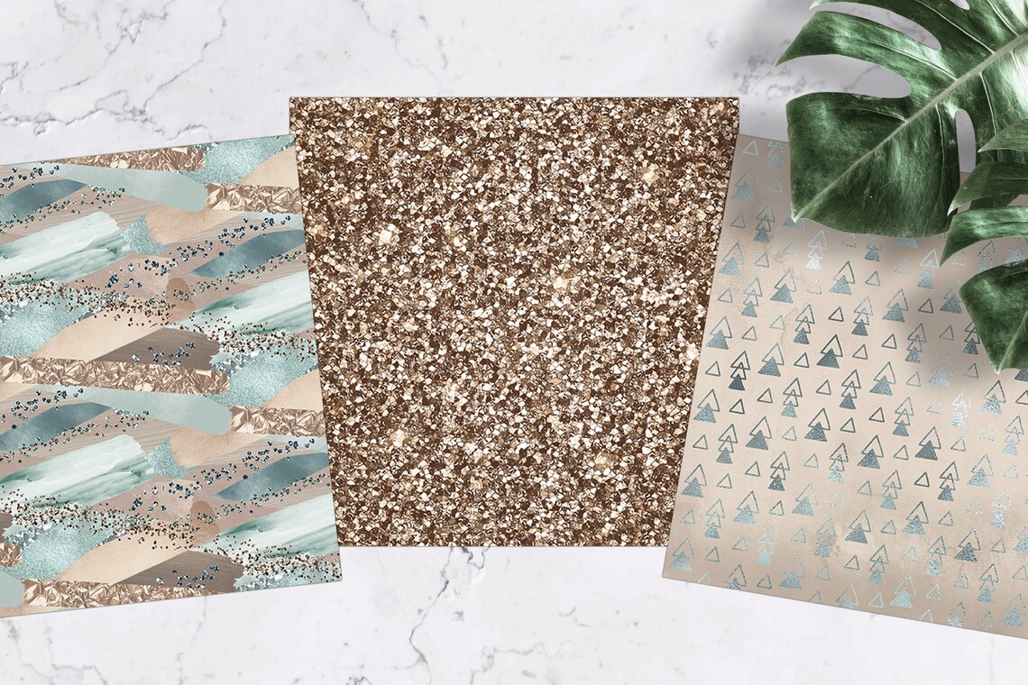 Winter Breeze Gold Foil Digital Paper Seamless Textures | Etsy