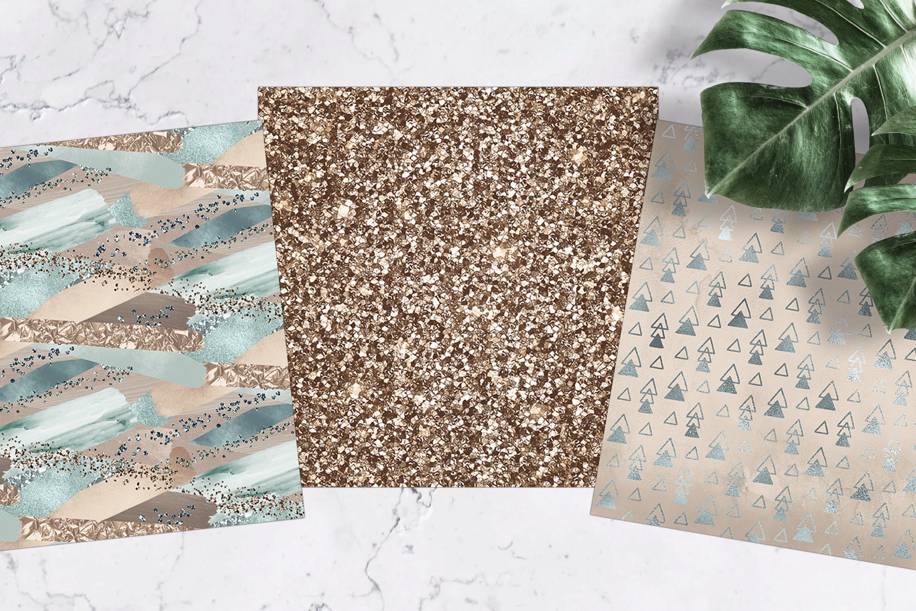 Winter Breeze Gold Foil Digital Paper, Seamless Textures, Digital ...