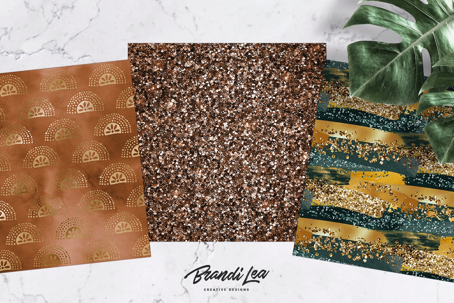 Modern Digital Paper Set Foil Seamless Textures Summer - Etsy