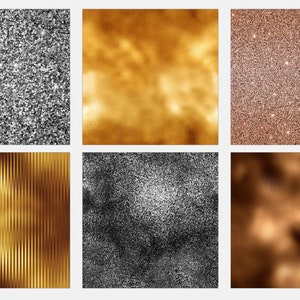 Metallic Foil Digital Paper, Seamless Gold Foil Textures, Digital ...