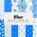 Blue and White Digital Paper, Hand Drawn, Floral, Geometric, Printable ...