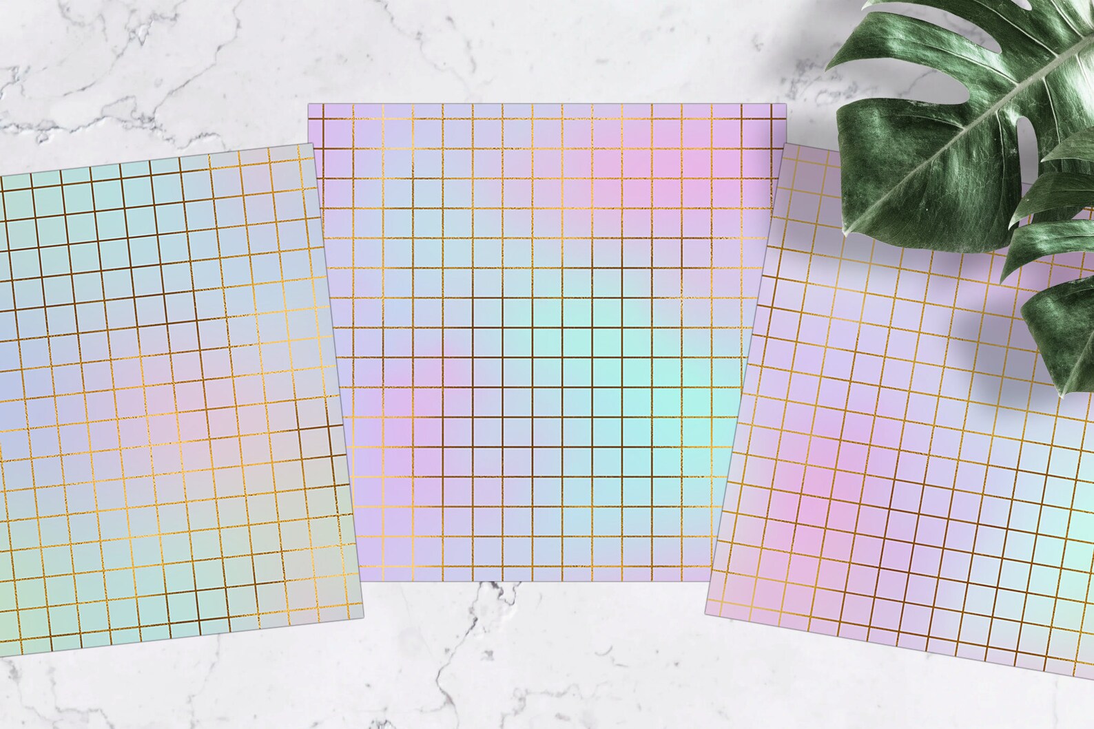 Holo Gold Grid Digital Paper Grid Patterns Holographic | Etsy