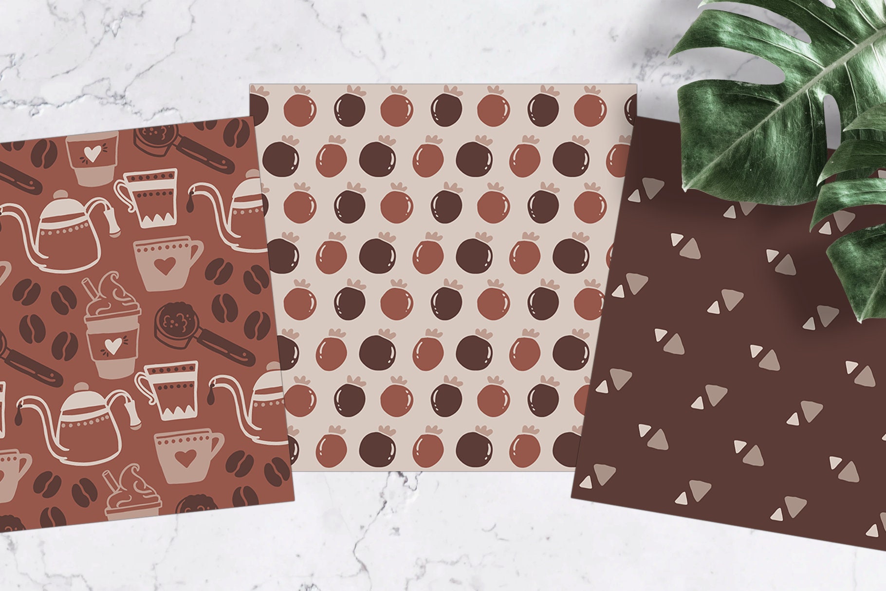 Coffee Digital Paper Set Seamless Textures Cafe Patterns | Etsy