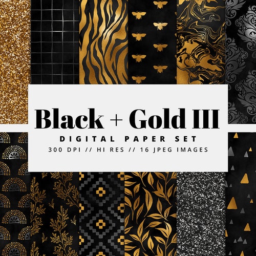 Black Galaxy Gold Foil Digital Paper Seamless Textures - Etsy