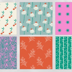 Vintage Digital Paper Set, Retro Seamless Textures, Floral Patterns ...