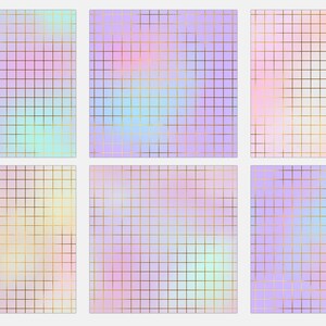 Holo Gold Grid Digital Paper, Grid Patterns, Holographic Patterns ...