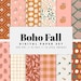 Boho Fall Digital Paper Set, Seamless Textures, Abstract Patterns ...