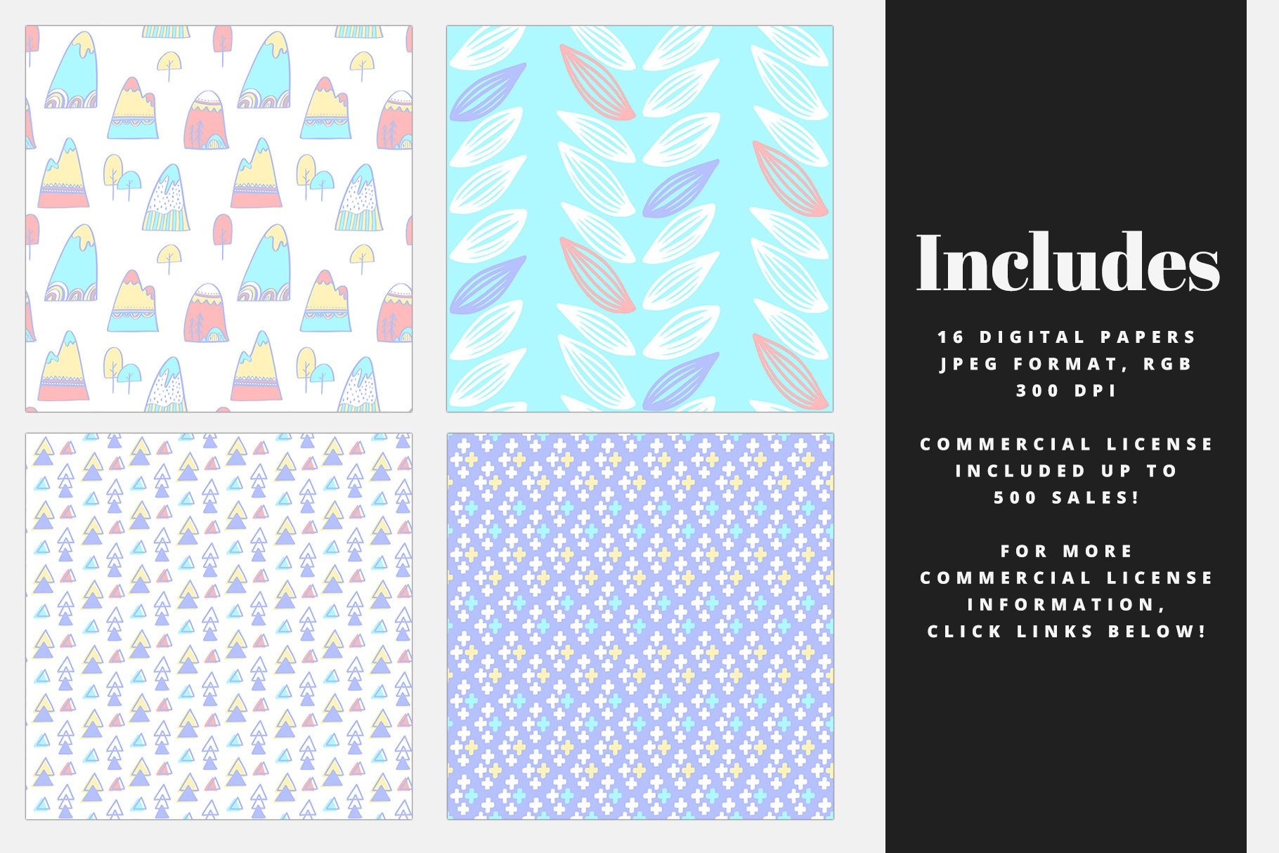 Pastel Scandinavian Digital Paper Handdrawn Floral - Etsy